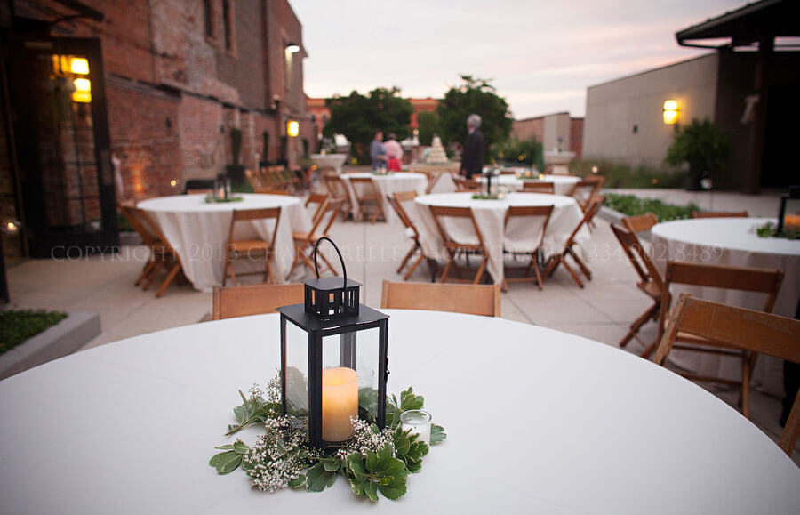 A rooftop wedding ceremony & ballroom reception at Alley Station